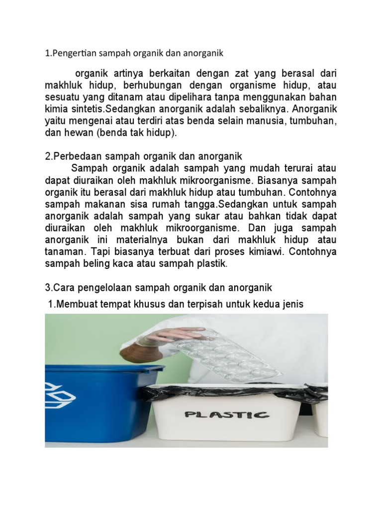Sampah Organik Dan Anorganik | PDF
