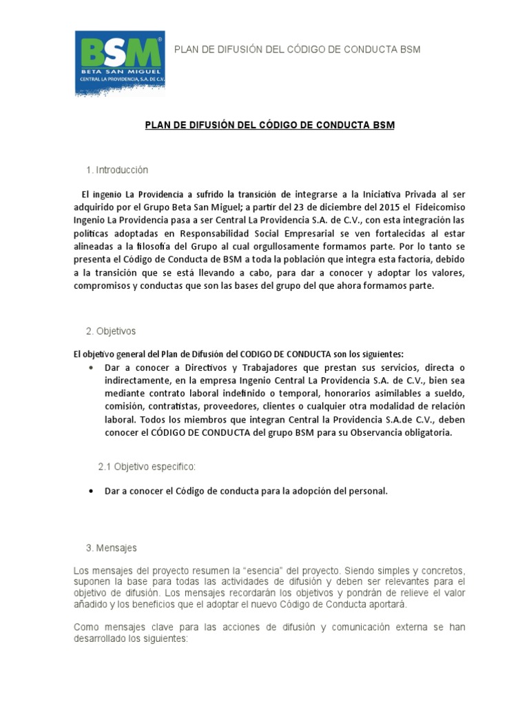 Propuesta Plan de Difusion | PDF | Comportamiento | Valores