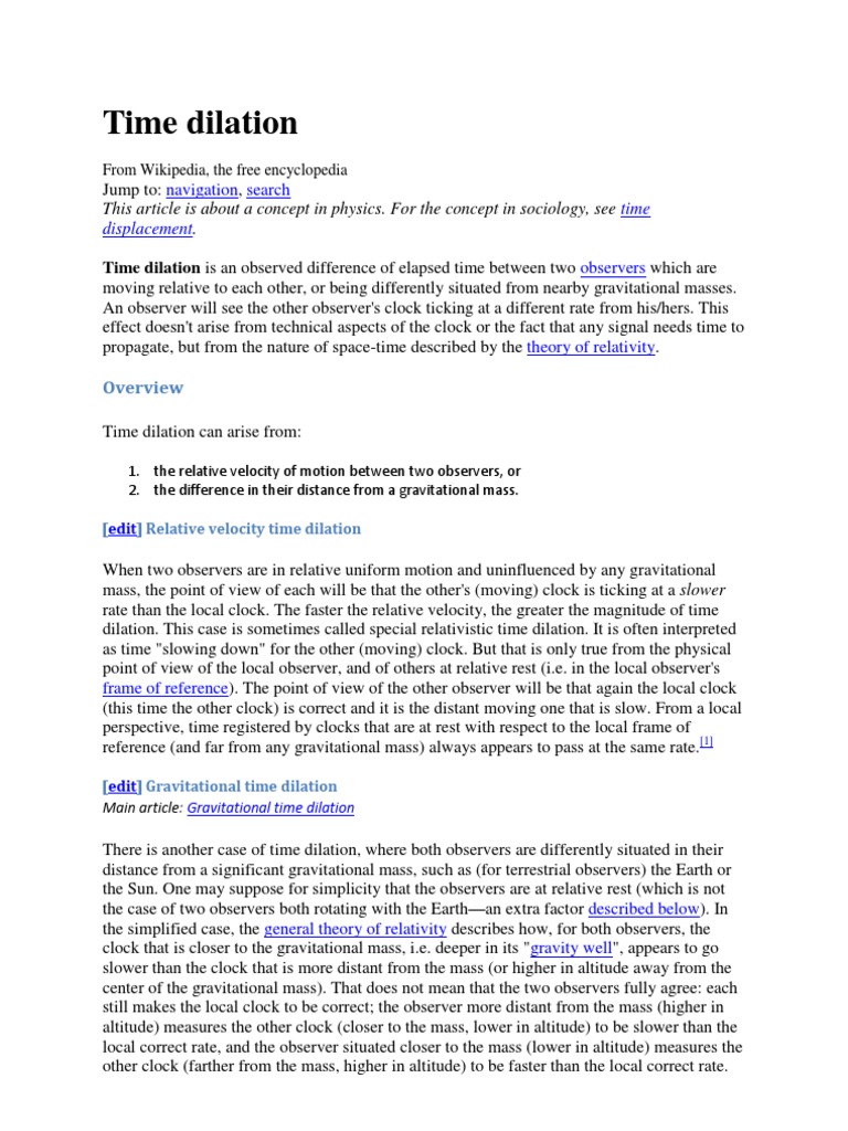 Time Dilation | PDF | Special Relativity | General Relativity