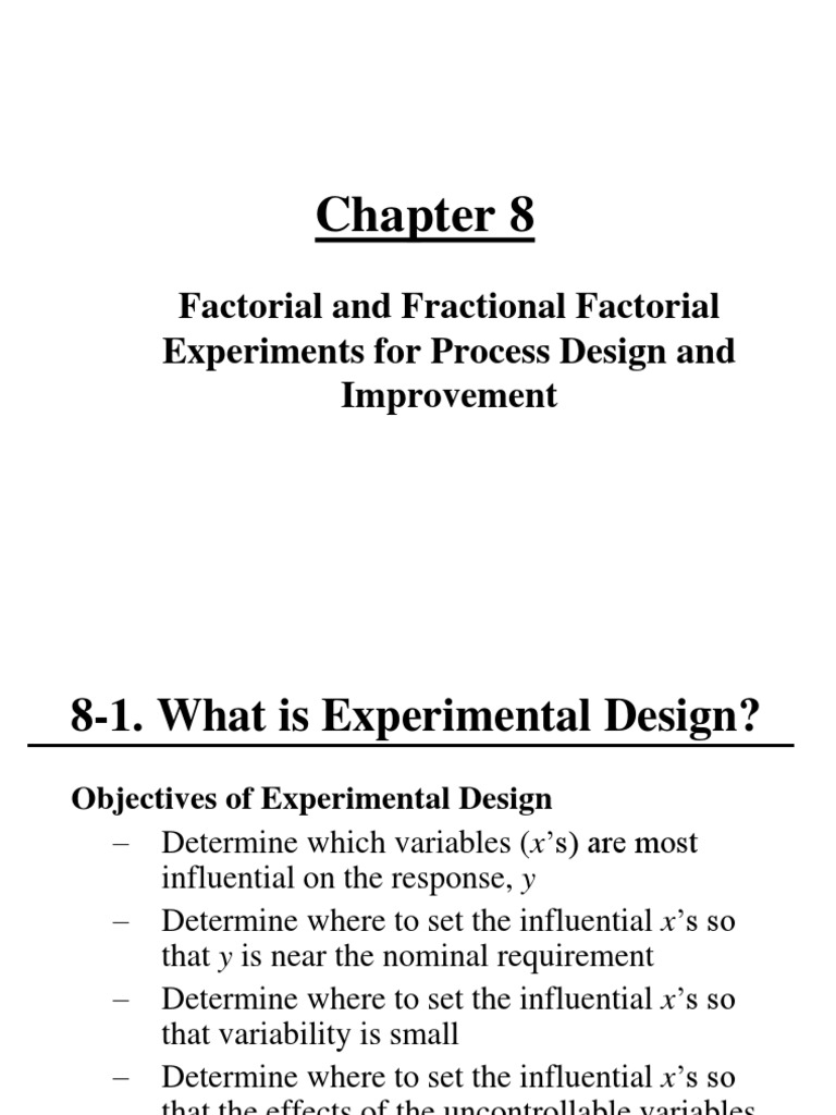 Factorial and Fractional Factorial Experiments For Process Design and Improvement | PDF | Errors ...