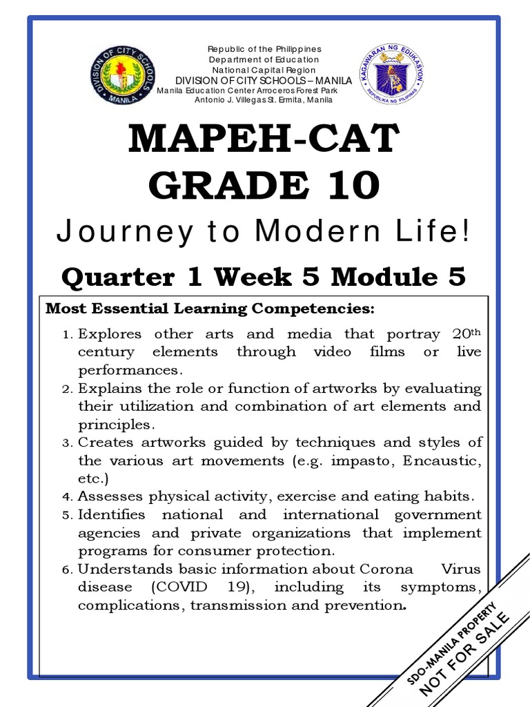 MAPEH-10 Q1 W5 Mod5 | PDF