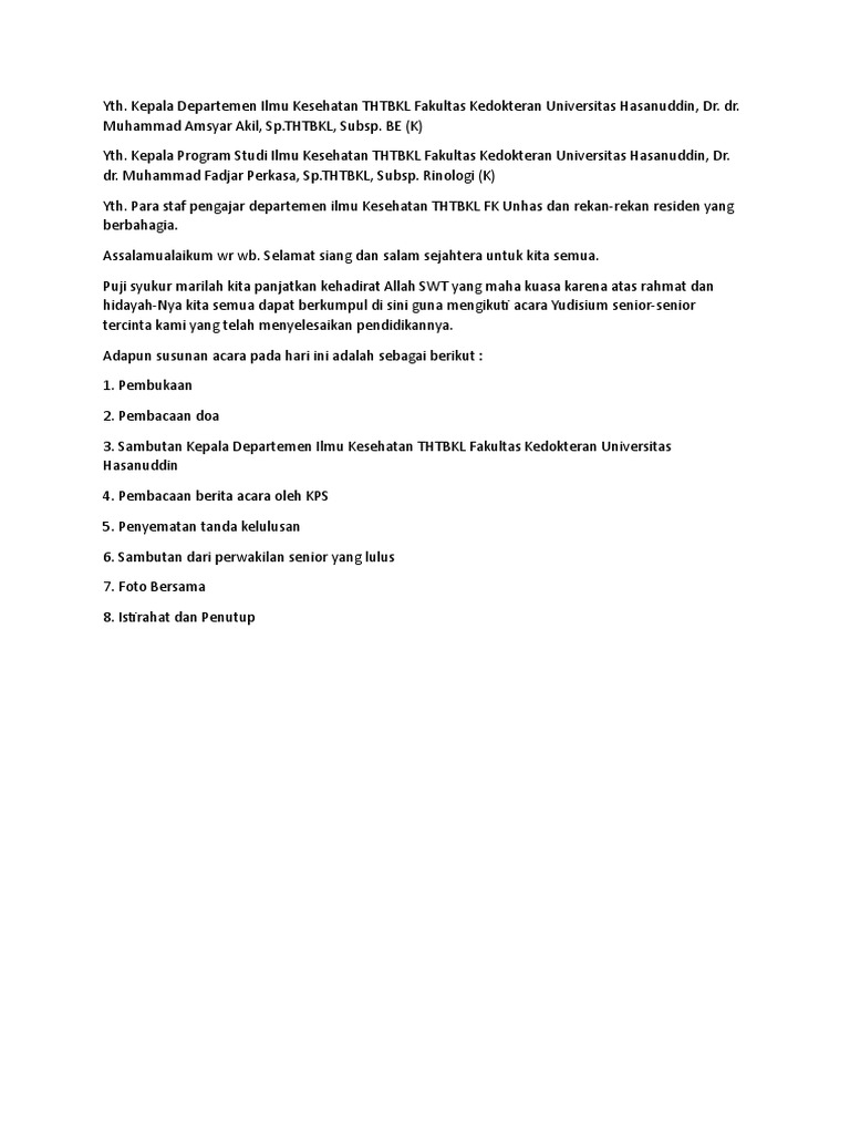 Draft MC Yudisium | PDF