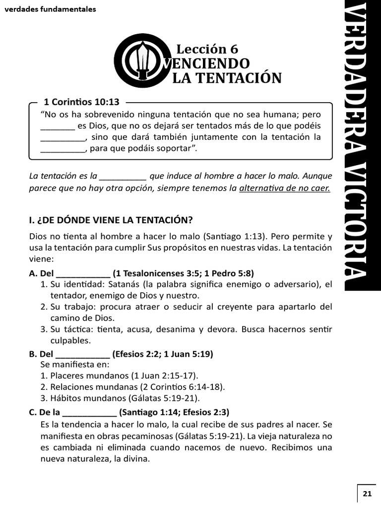 Venciendo la Tentación en la Vida Cristiana | PDF | Tentación | Cristo ...