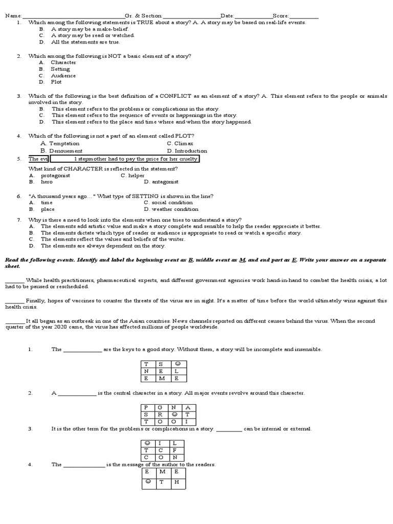 Eng 10-Artistic and Elements of Literary | PDF | Plot (Narrative)
