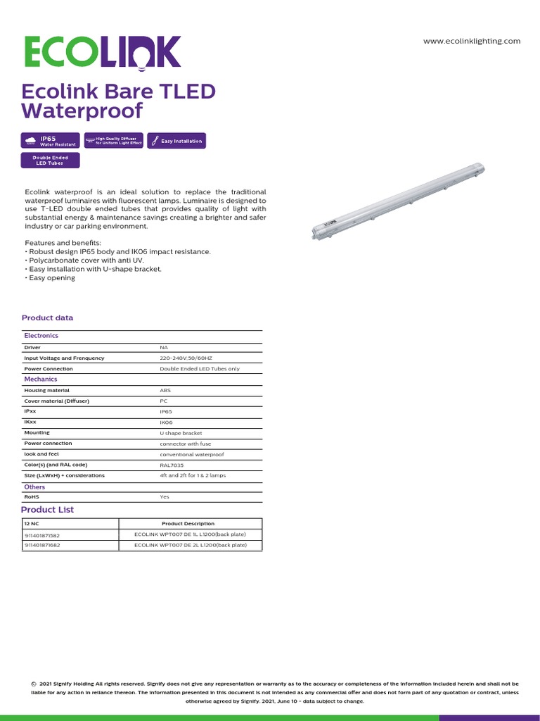 Ecolink Waterproof | PDF