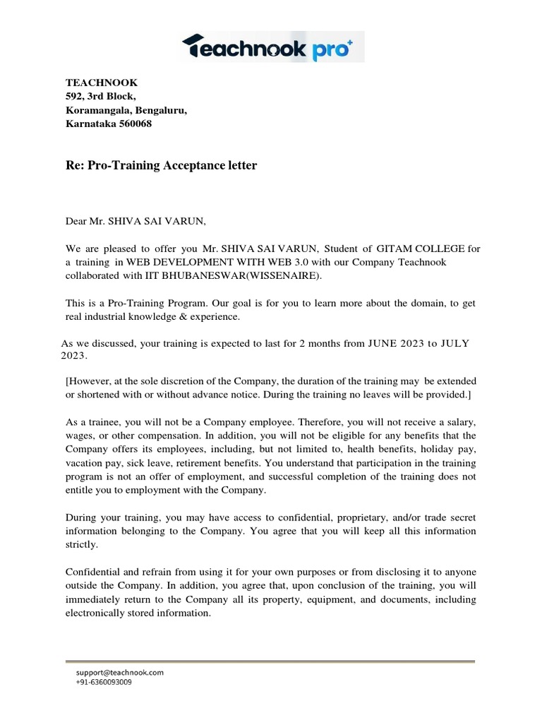 Allotment Letter - Shiva Sai Varun | PDF | Employment | Labor Relations