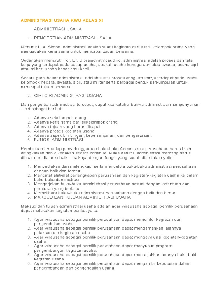 Administrasi Usaha | PDF