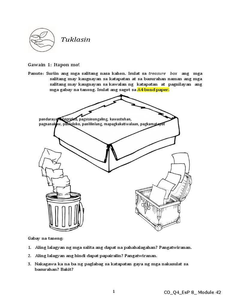 ESP 8 4th Quarter Activity | PDF