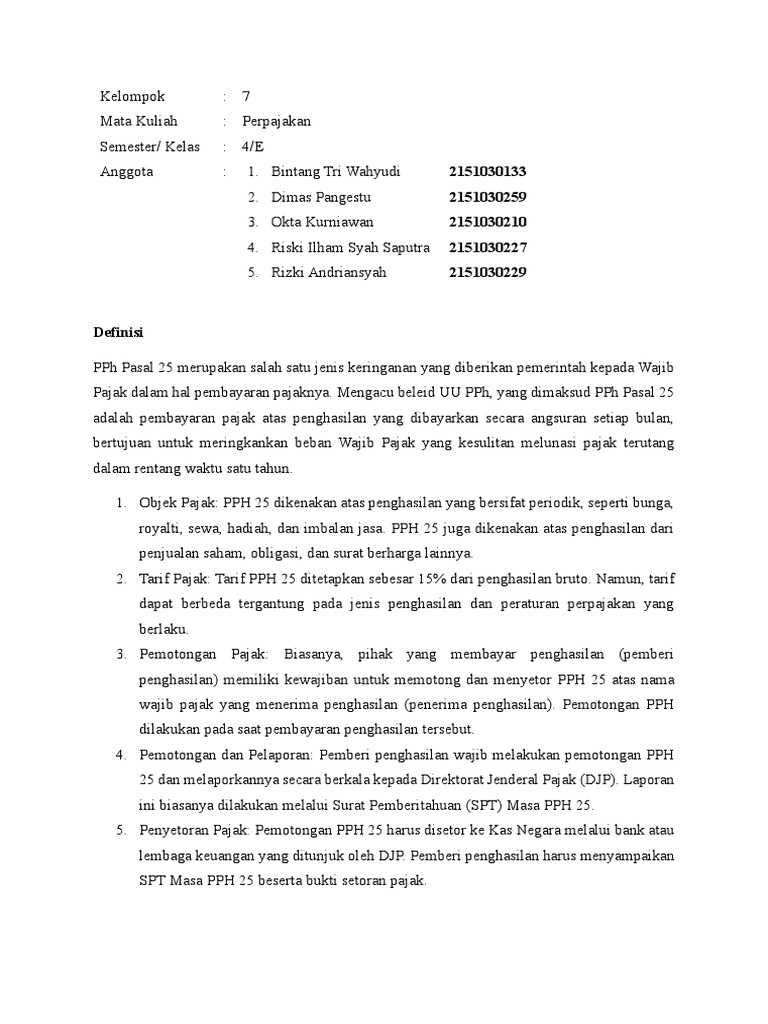 Perpajakan Kelompok 7 AKS E | PDF