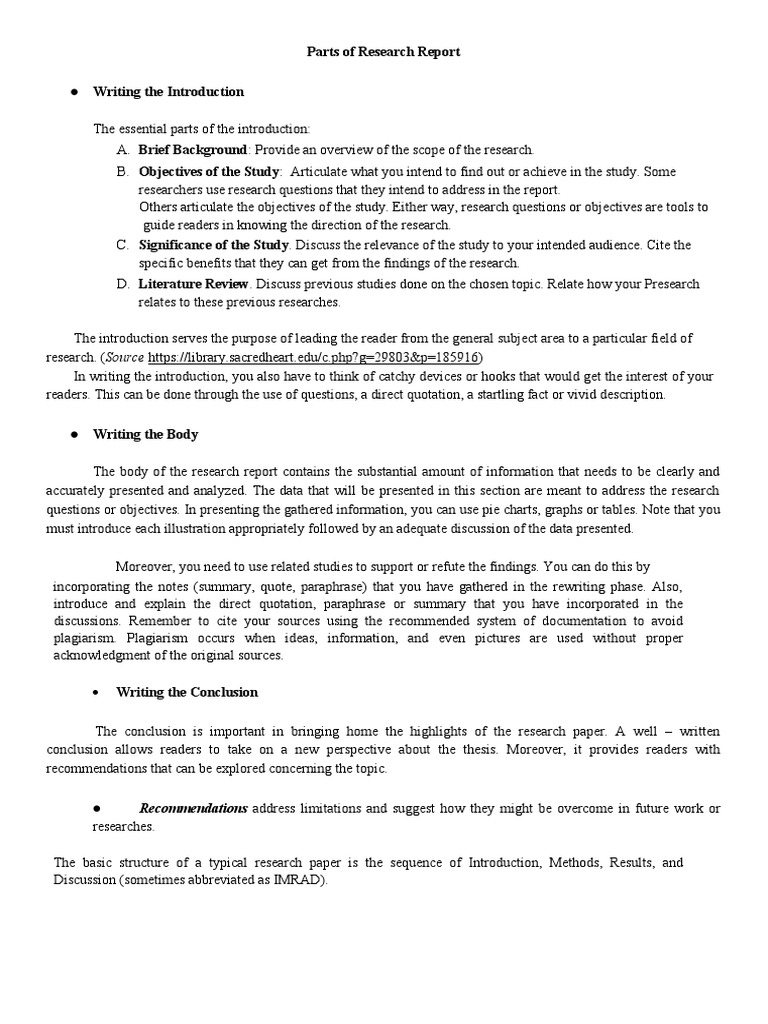 Key Components of a Research Report | PDF | Plagiarism | Data