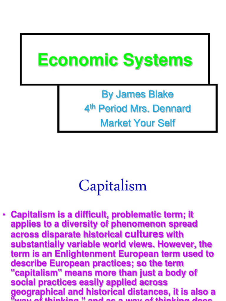 Economic Systems | PDF | Capitalism | Socialism
