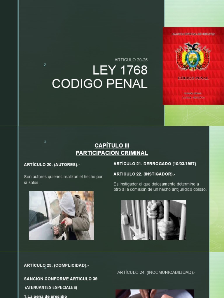 Ley 1768 Codigo Penal | PDF | Multa (pena) | Mandato