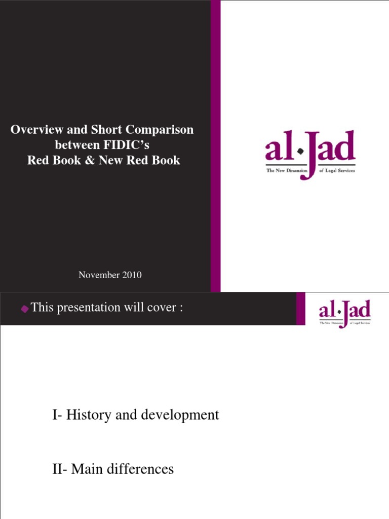 Overview and Short Comparison Between FIDIC's Red Book & New Red Book ...