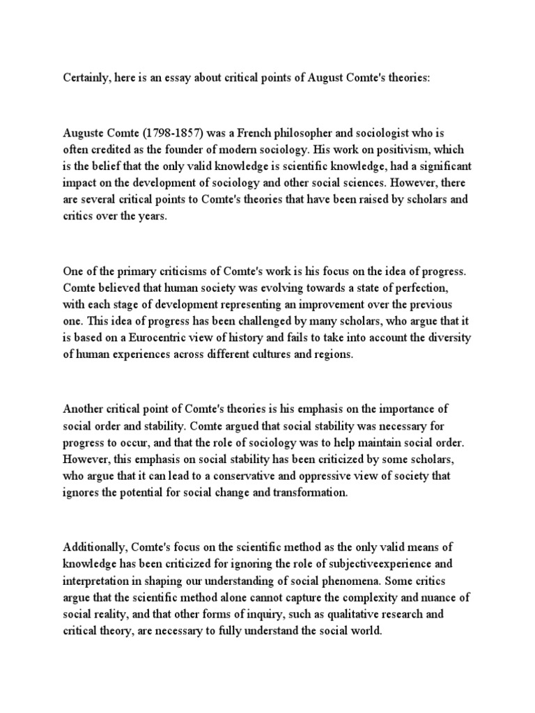 Test Chatgpt August Comte | PDF