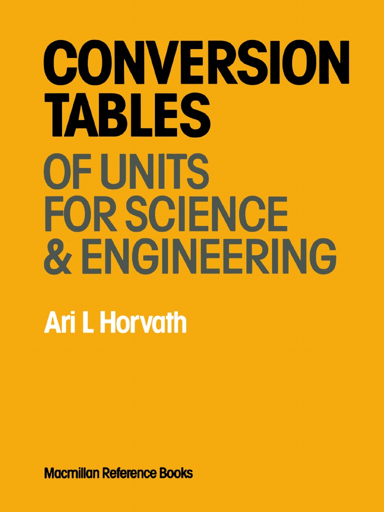 Conversion Tables of Units in Science | PDF