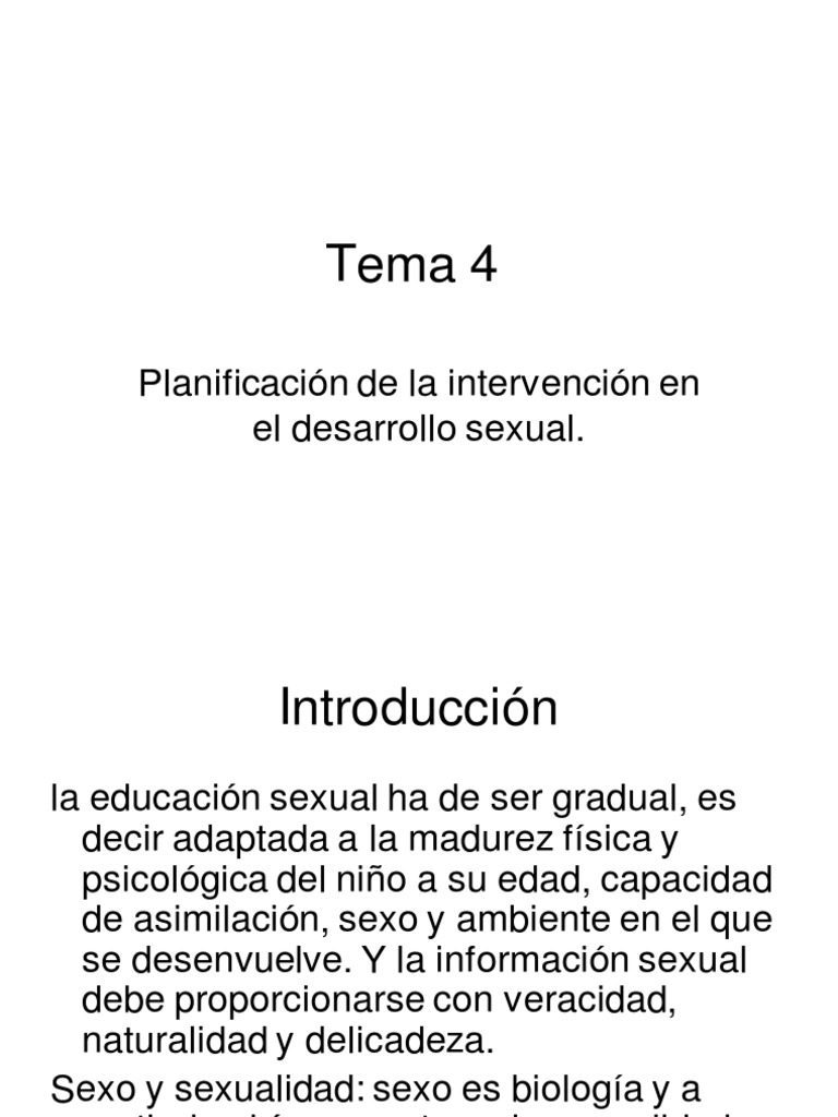 Tema 4 Desarrollo Sexual | PDF | Abuso infantil | Sexualidad