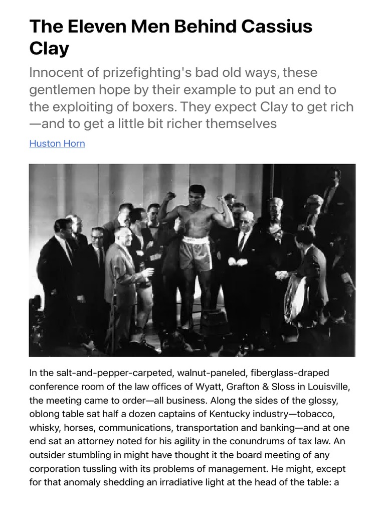 The Eleven Men Behind Cassius Clay - Sports Illustrated Vault - SI ...