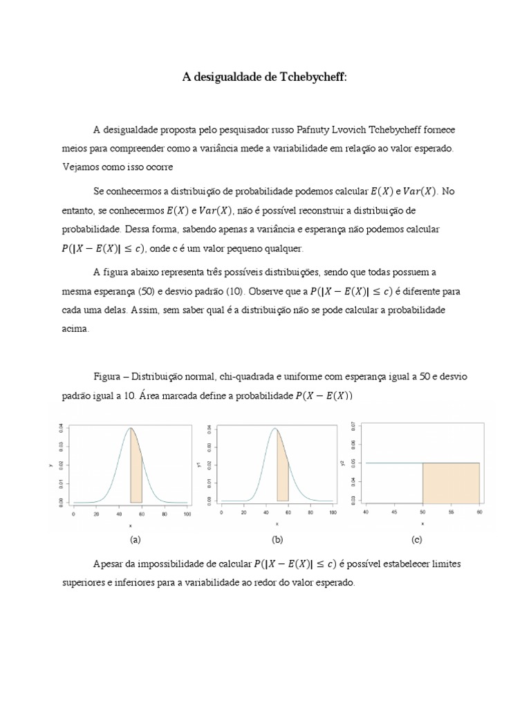 Desigualdade Tchebycheff | PDF | Distribuição de probabilidade ...