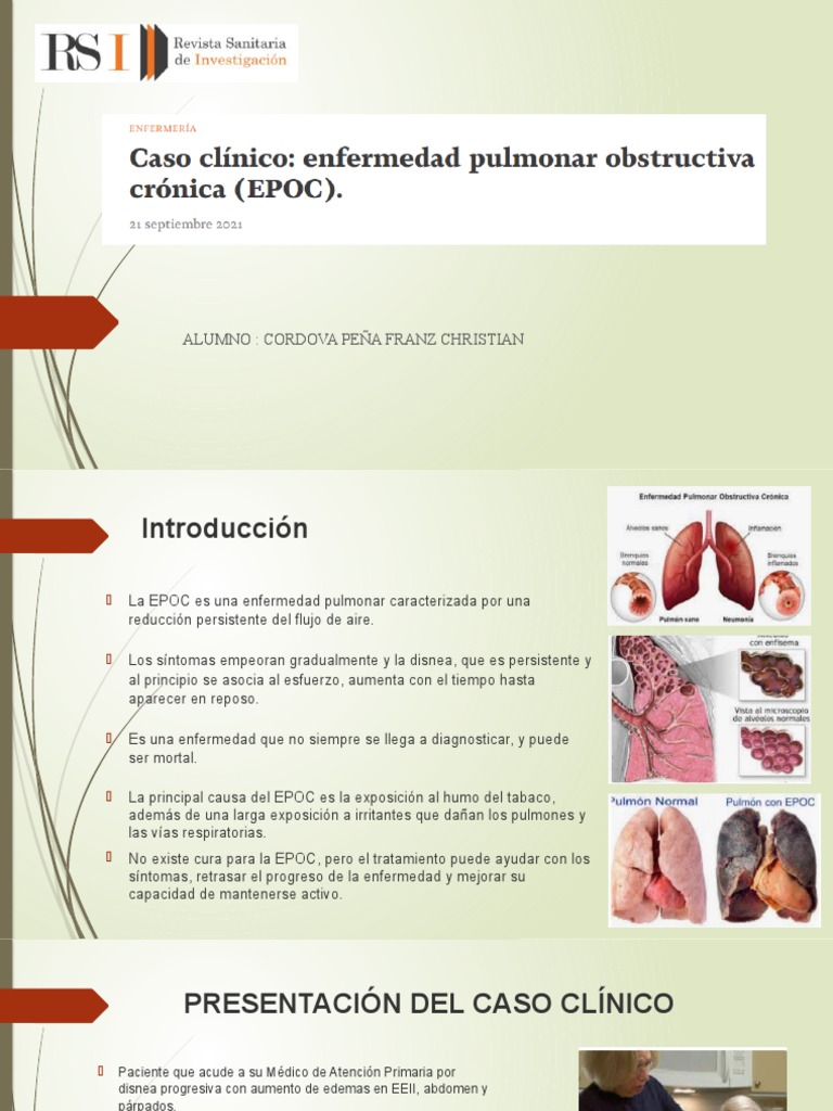 Epoc Caso Clinico | PDF | Enfermedad pulmonar obstructiva crónica | Tos