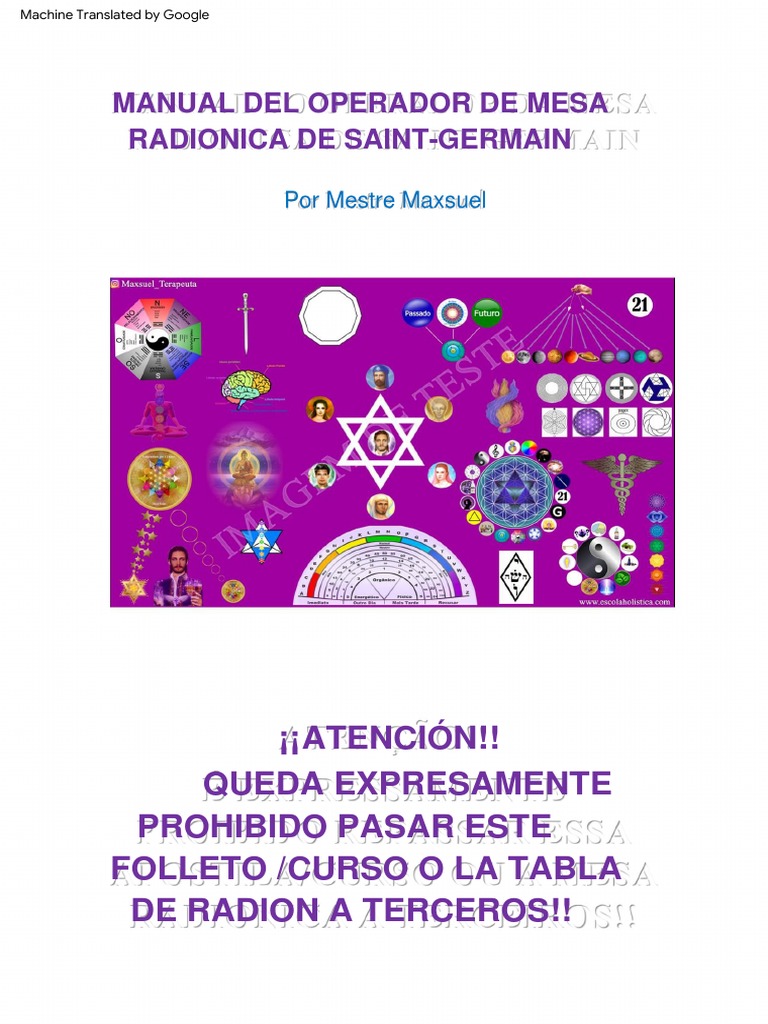 Manual de Operador Da Mesa Radionica de Saint Germain | PDF | Planetas En Astrologia | Amor