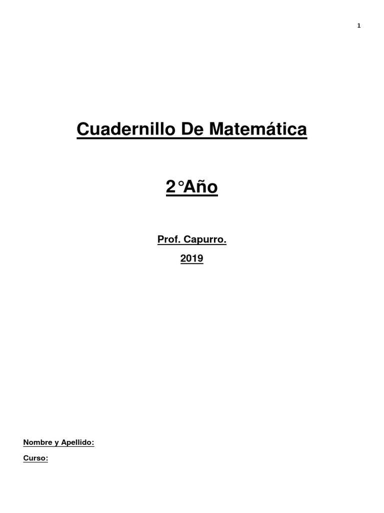 Cuadernillo 2 Año | PDF