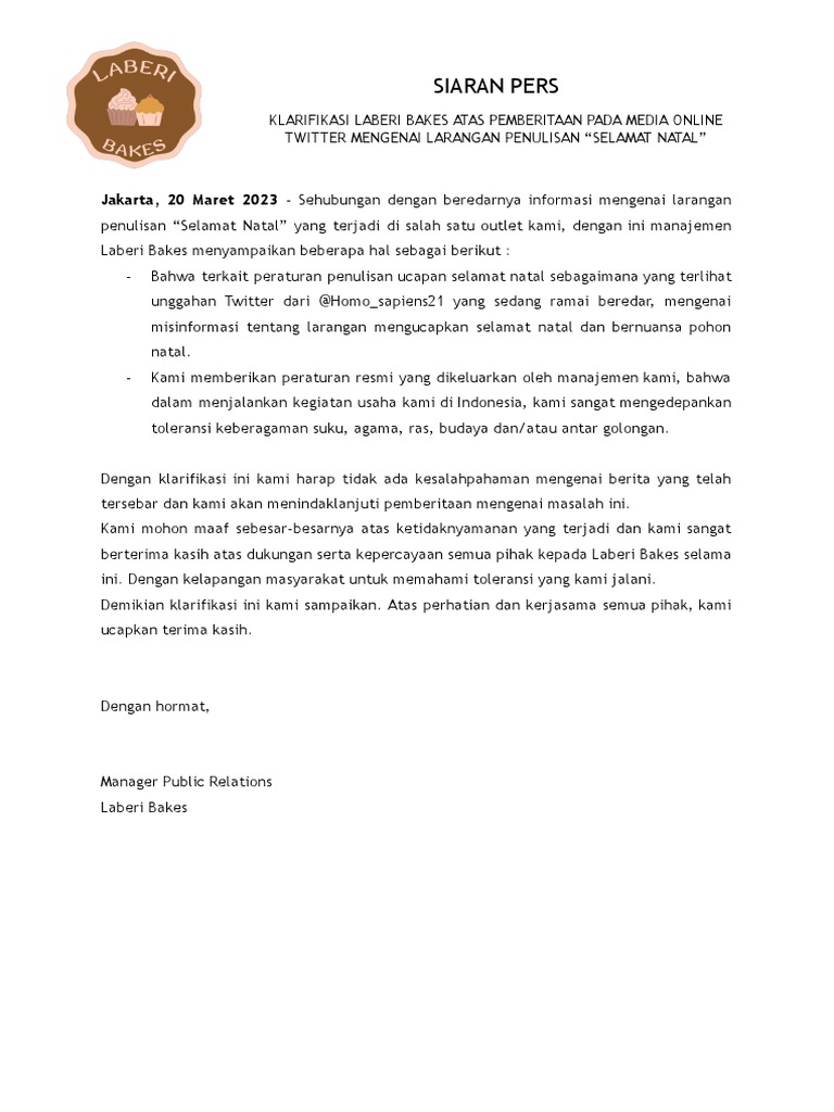 Contoh press release | PDF