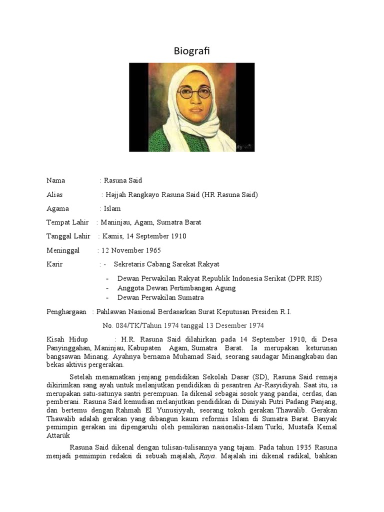Biografi Rasuna Said | PDF