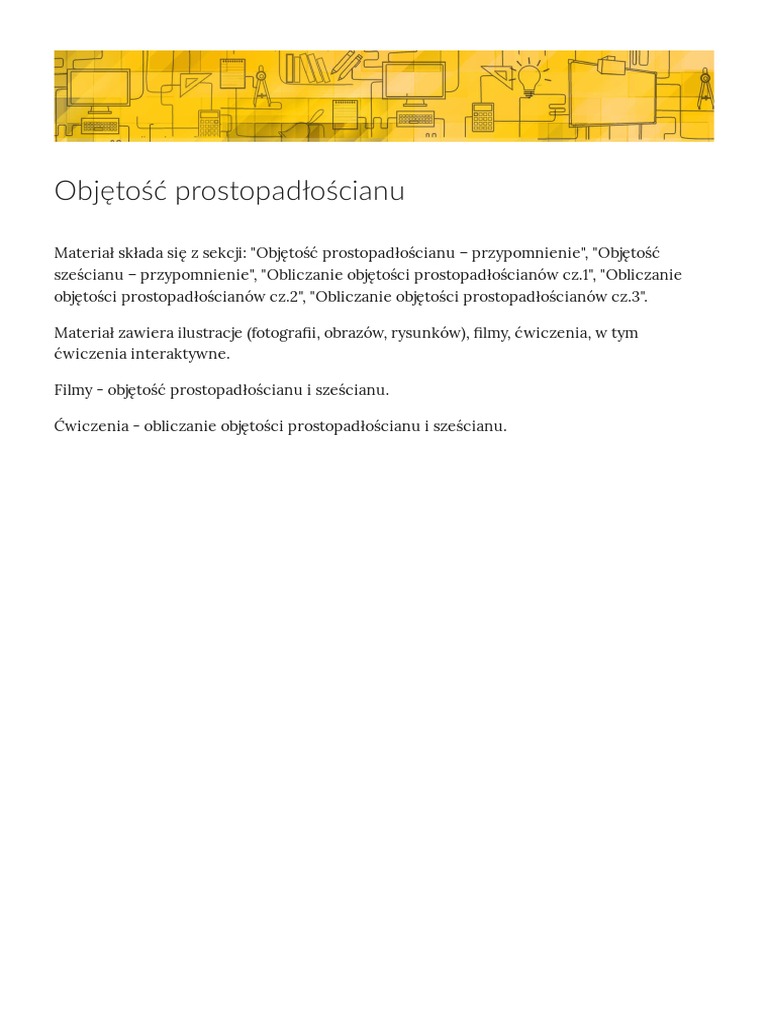 Objetosc Prostopadloscianu | PDF