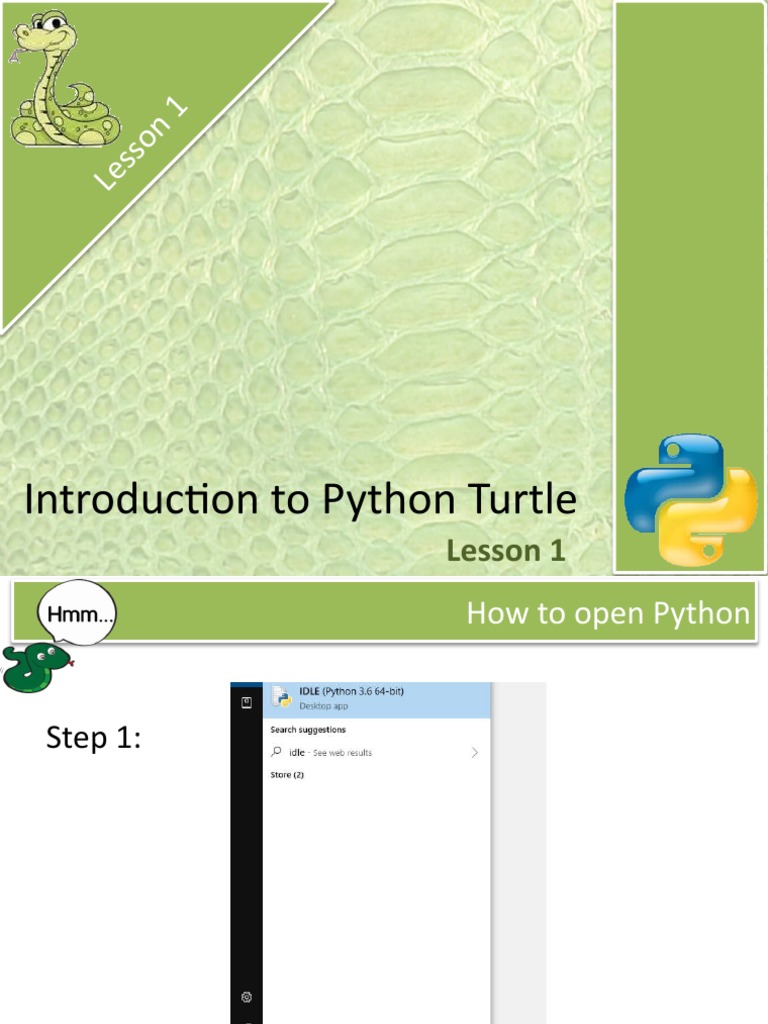 Python Turtle Lesson 1 - Workbook | Download Free PDF | Python ...