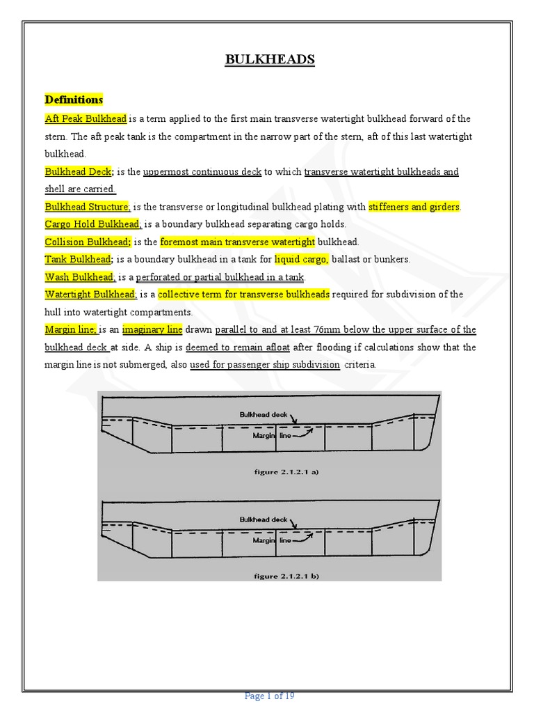 2.1 Bulkheads 1-19pgs | PDF | Heavy Industry | Ships