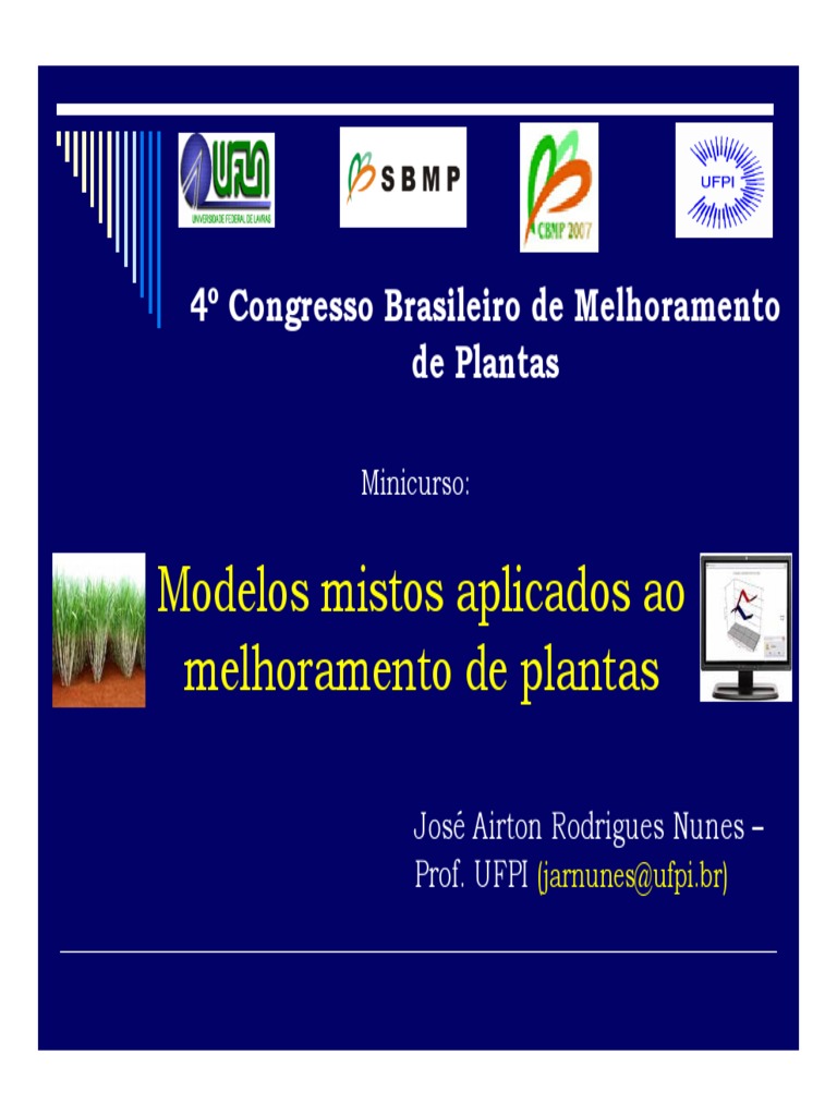Modelos Mistos no Melhoramento de Plantas | PDF | Estatísticas | Genética