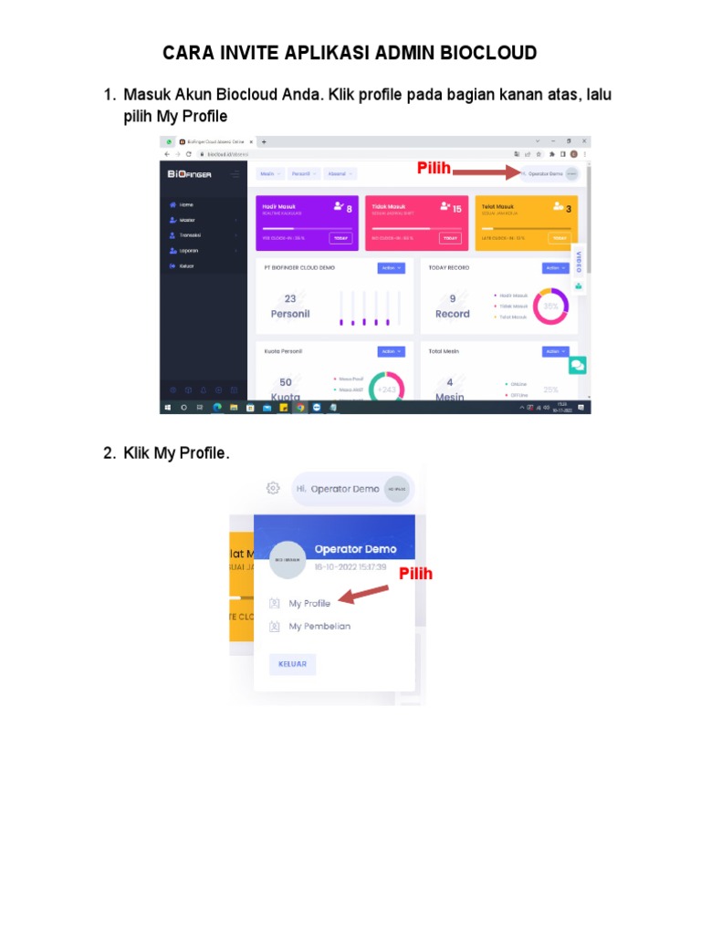 Cara Invite Aplikasi Admin Biocloud | PDF