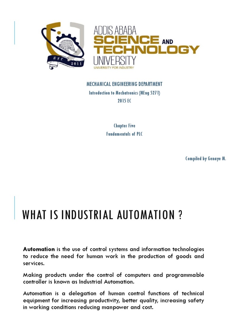 Lec - 5-Introduction To PLC | PDF | Programmable Logic Controller ...