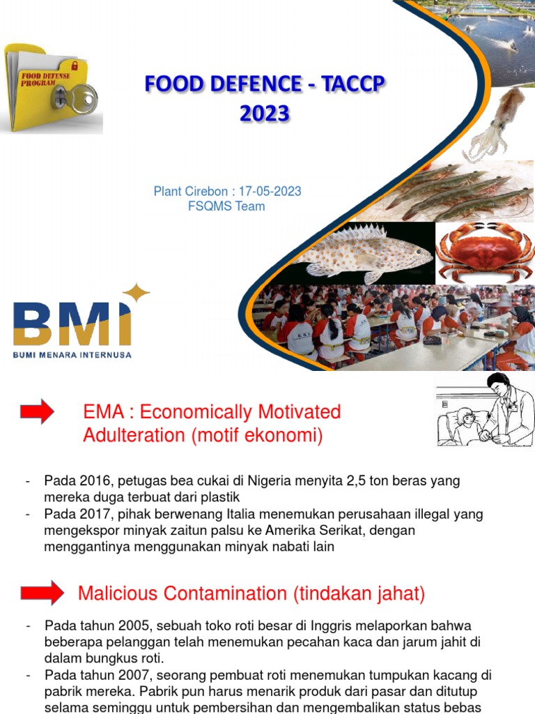 Food Defense TACCP 2023 | PDF