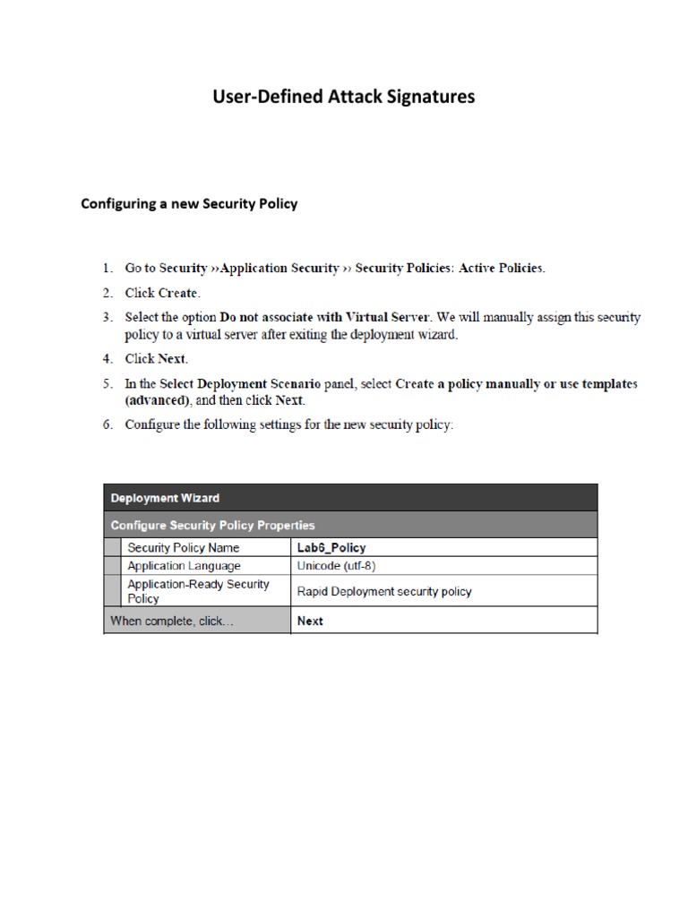 User-Defined Attack Signature | PDF