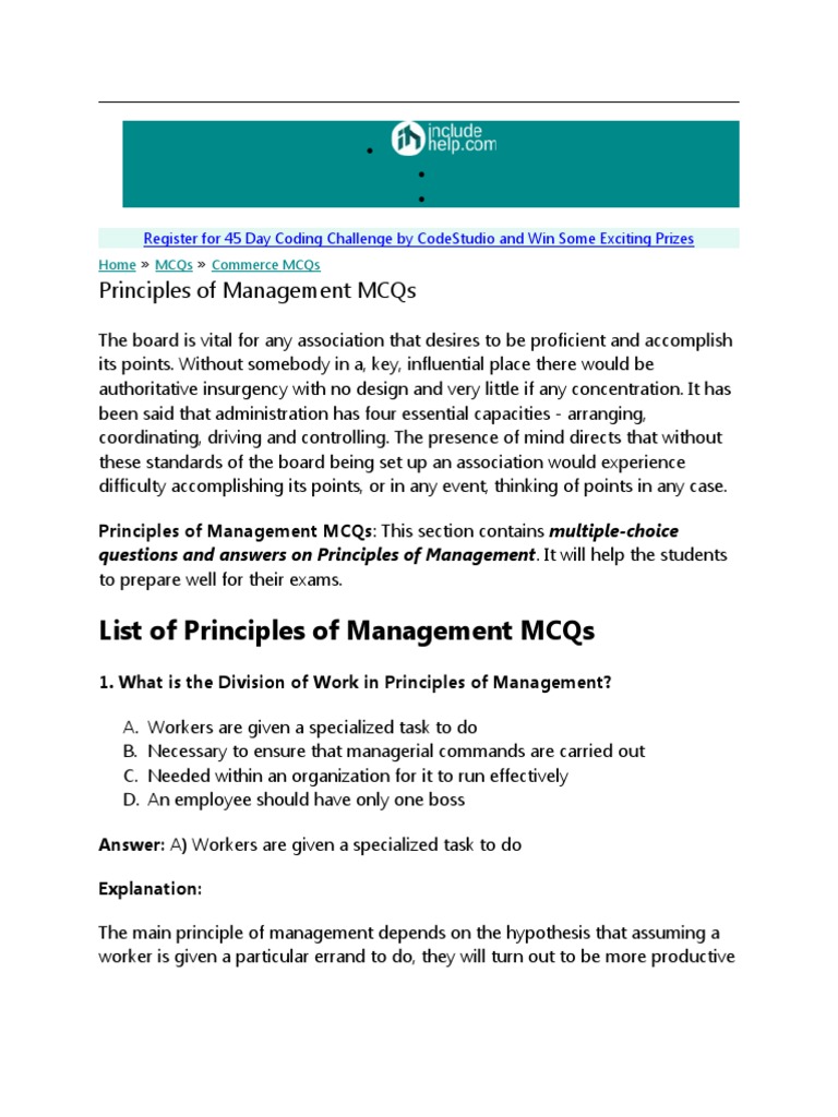 Principle of Management | PDF | Decision Making | Strategic Management