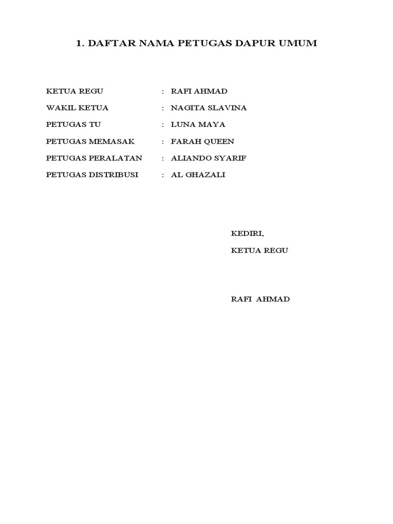DAPUR UMUM Administrasi Baru | PDF