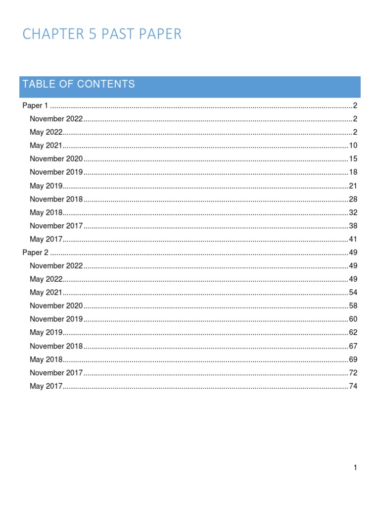 Chapter 5 Past Paper (2017-2022) | PDF | Electric Current | Voltage