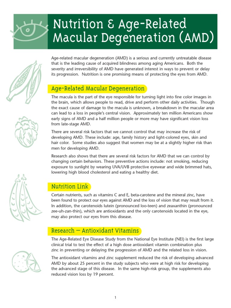 Nutrition and Age-Related Macular Degeneration | PDF | Food And Drink ...