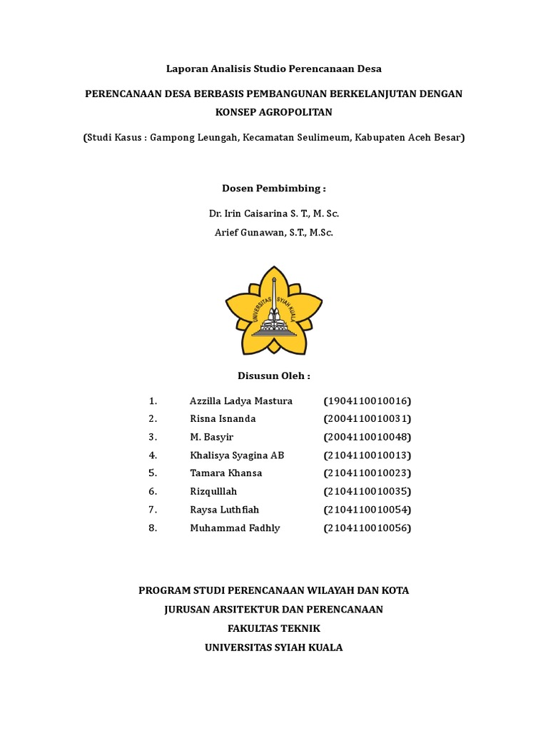 Laporan Analisis Studio Perencanaan Desa Header-Footer | PDF