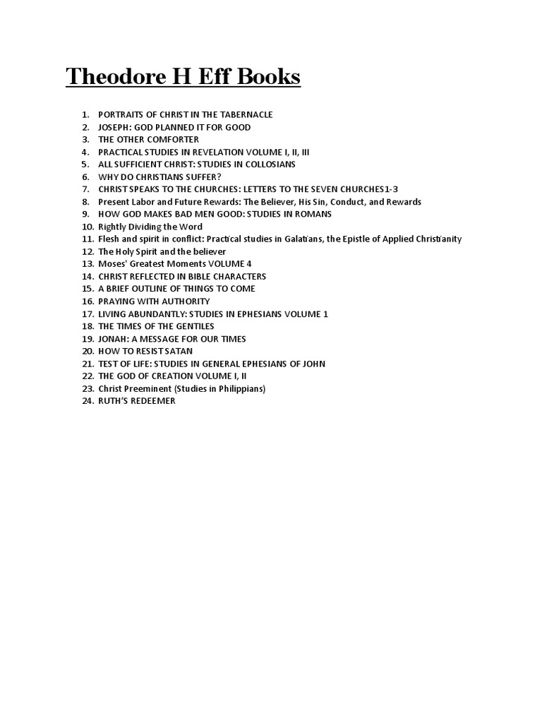 Theodore H Eff Books | PDF