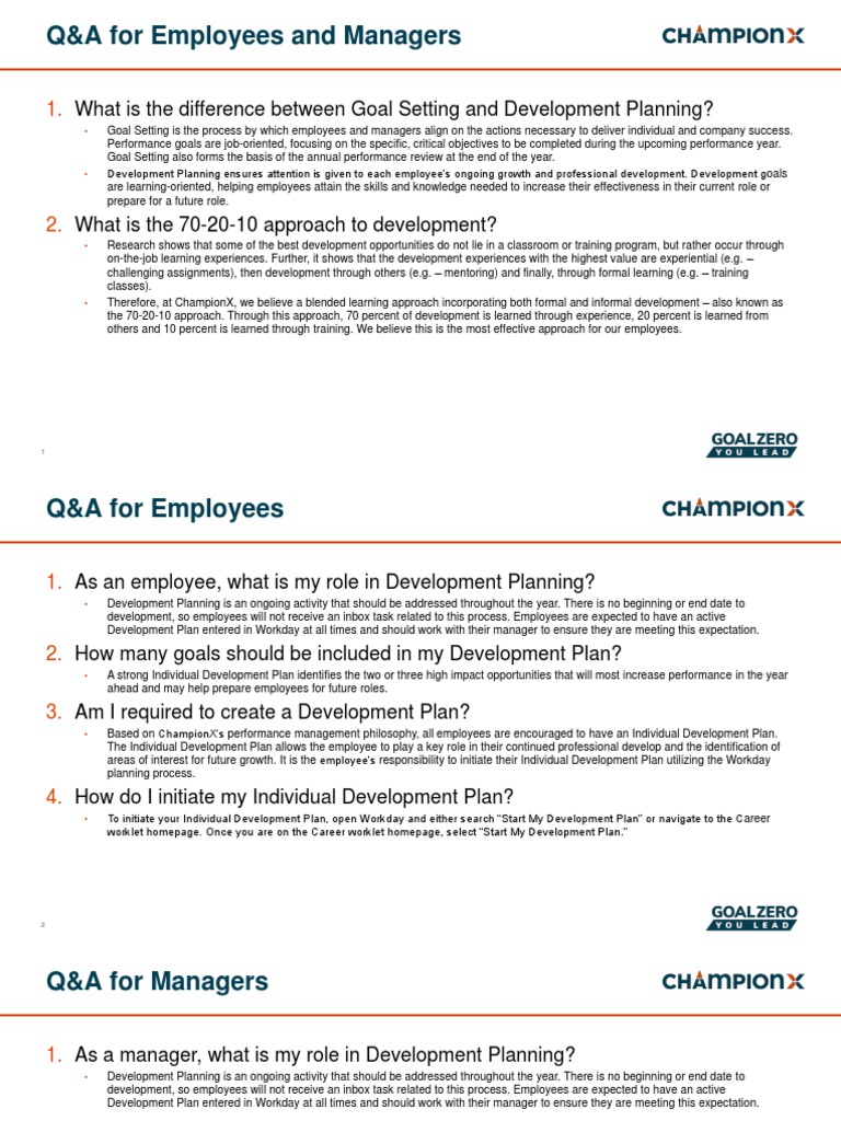 Individual Development Plan Q&A | PDF | Goal Setting | Cognition