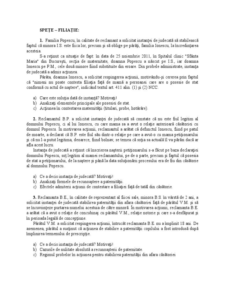 Spete Filiatie | PDF