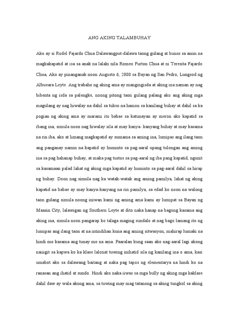 Ang Aking Talambuhay | PDF