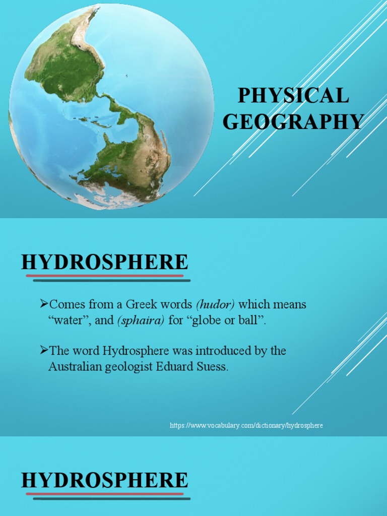 Pysical Geography Hydrosphere | PDF | Water | Water Cycle