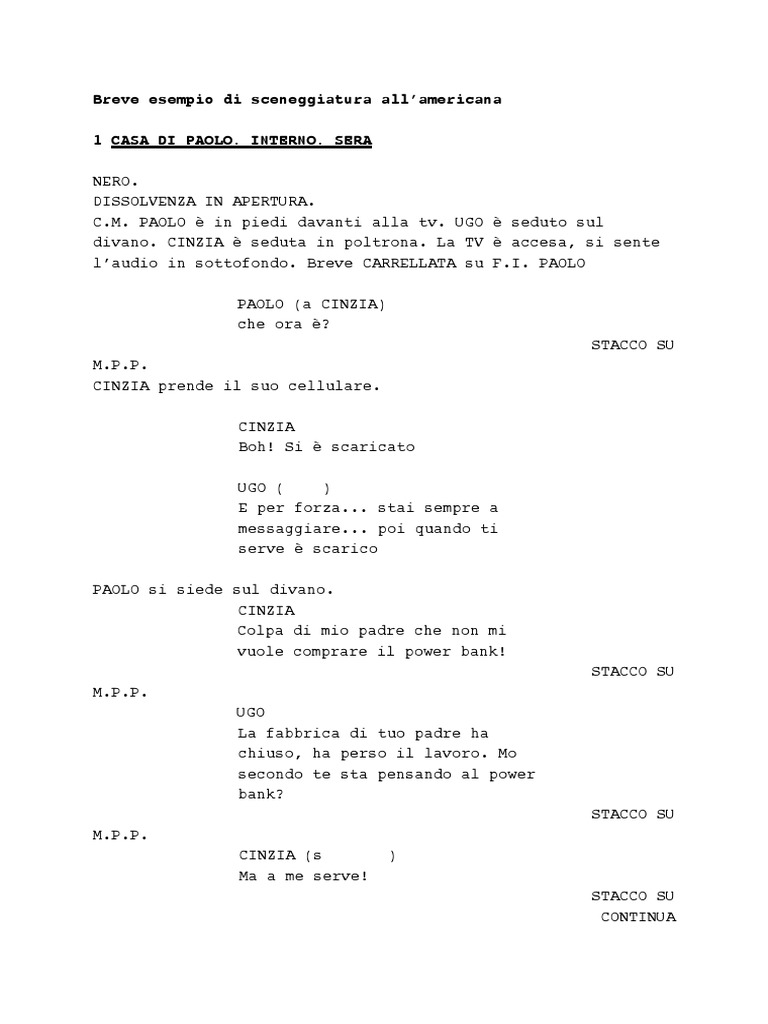 Esempio Sceneggiatura All'Americana6 | PDF