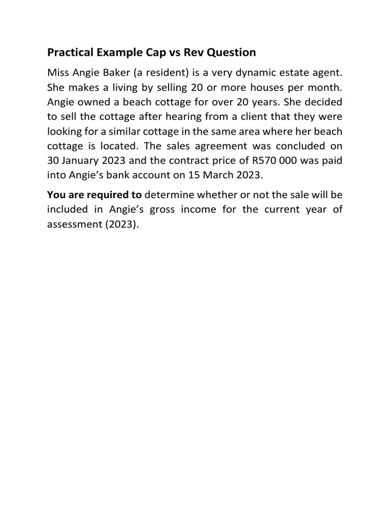 Practical Example Cap Vs Rev Question | PDF