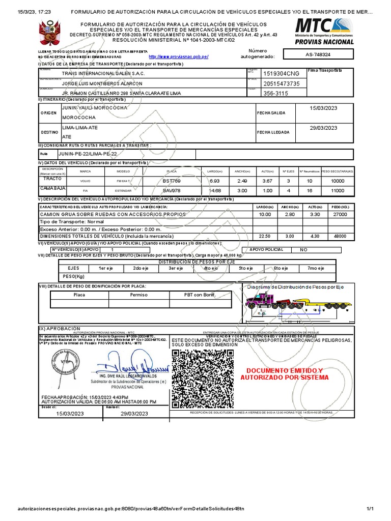 Permiso Bst769-Bav978 Camion | PDF | Transporte | Vehículos