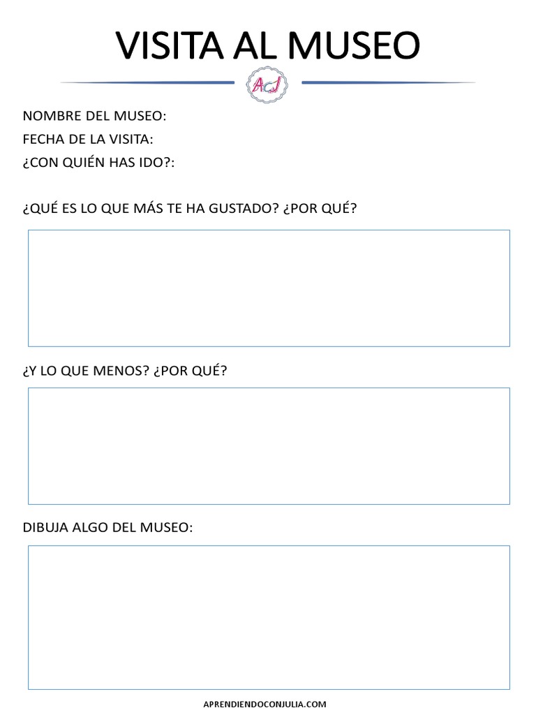 Visita Al Museo Ficha para Niños | PDF