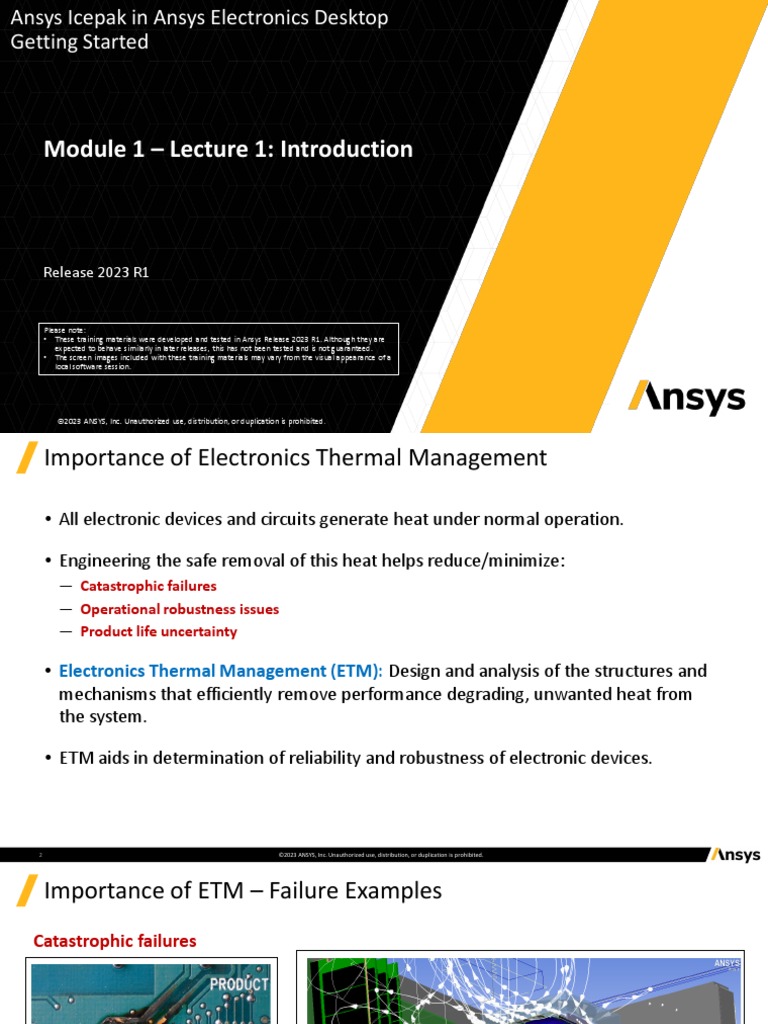Aedt Icepak Intro 2023r1 en Le01.1 | PDF | Electrical Resistance And Conductance | Heat Transfer